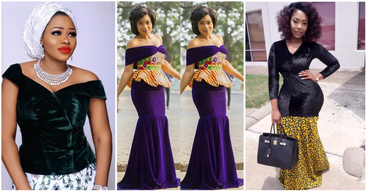 Best Ankara and Velvet Long Gown Styles For An Elegant Look | OD9JASTYLES