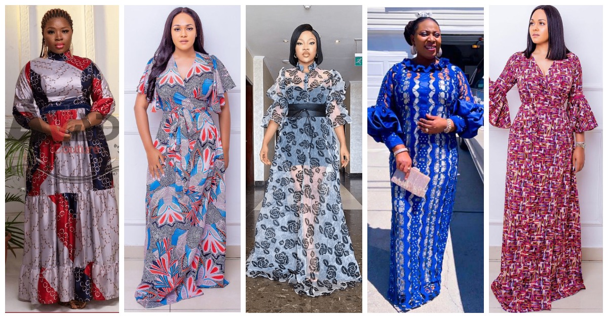 30 Stylish Maxi Gown Styles Suitable for Fashionable Mothers, Wives ...