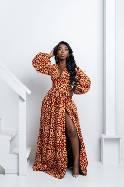 Gorgeous Maxi Dress With Front Slits to Looks Elegant - OD9JASTYLES